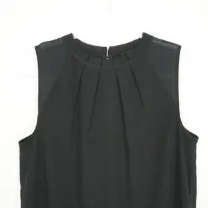 All Saints | Dresses | Black Chiffon Mini Dress Sleeveless Lbd ...